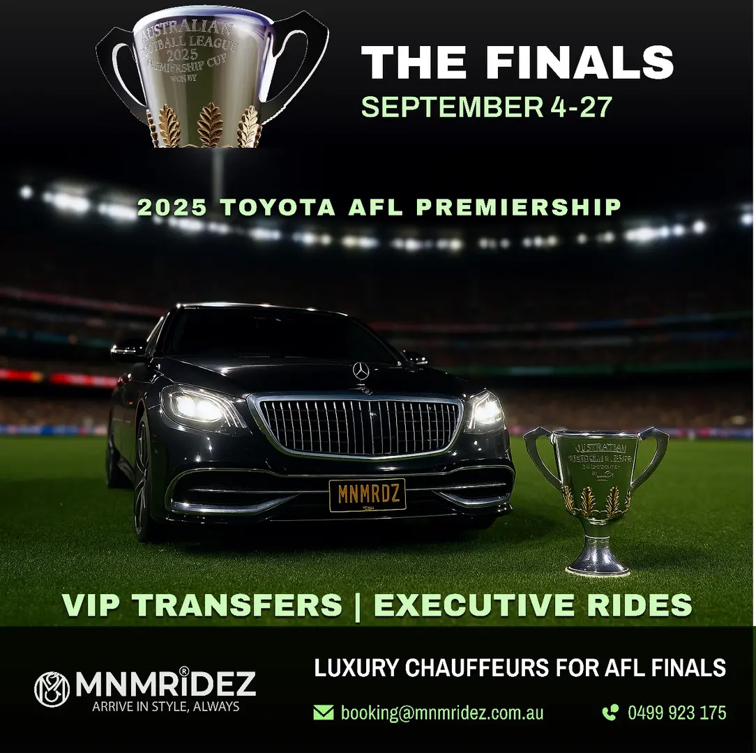 Travel to AFL 2025 Games in Style with MNMRiDEZ Chauffeur